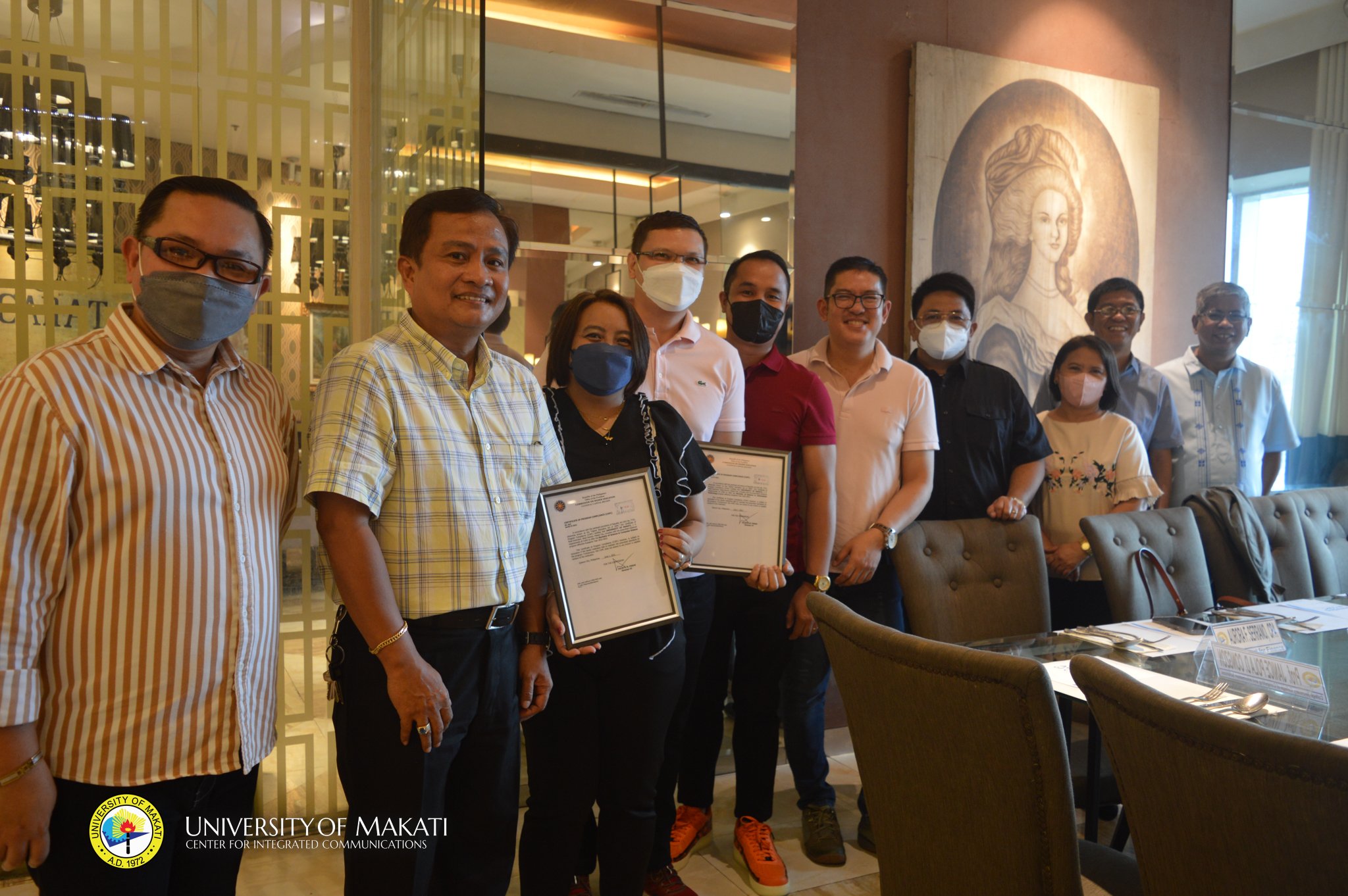 CHED Awarded Certificate of Program Compliance (COPC) for two Programs ...