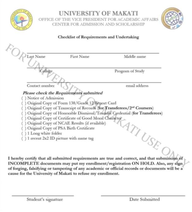 Admission Requirements and Enrollment Procedure