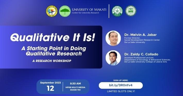 Research Workshop: Qualitative It Is! A Starting Point in Doing ...