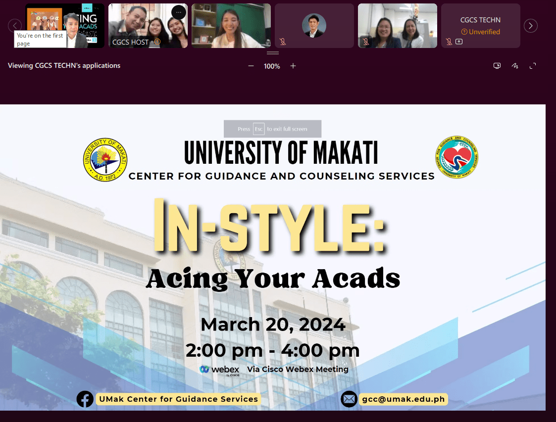 Webinar "In-Style: Acing your Acads" Equips Students with Essential Skills