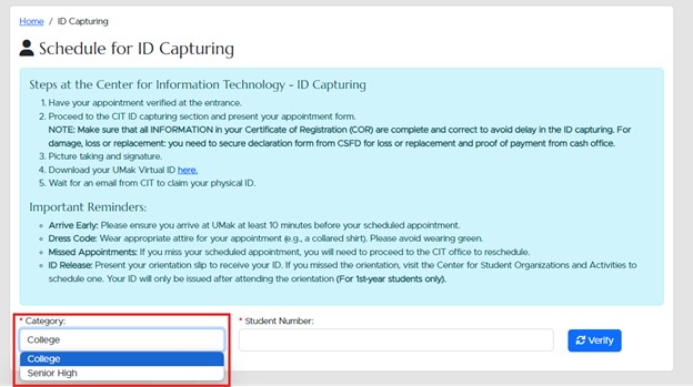 HOW-TO: Appointment Scheduling for Student ID Capturing