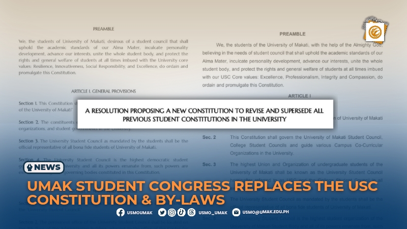 UMak Student Congress replaces the USC Constitution & By-Laws